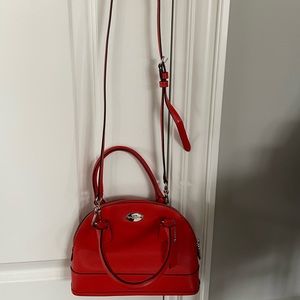 Coach | Bags | Coach Orange Leather Convertible Satchelshoulder Handbag ...